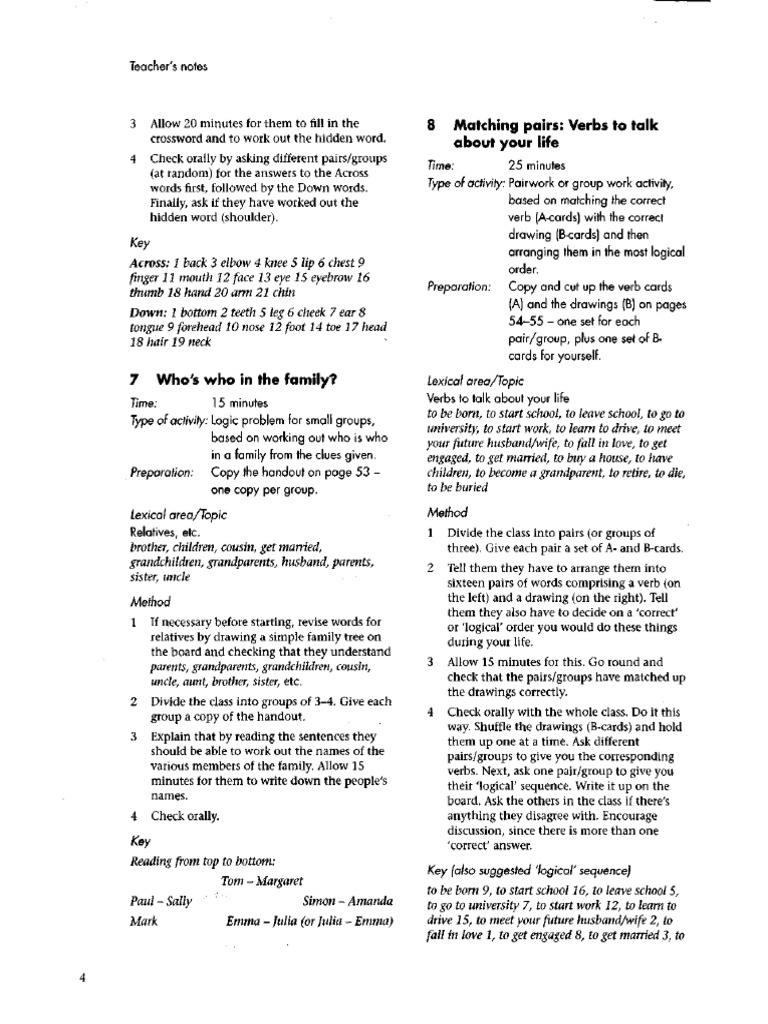 Vocabulary Game #7 - Family | PDF