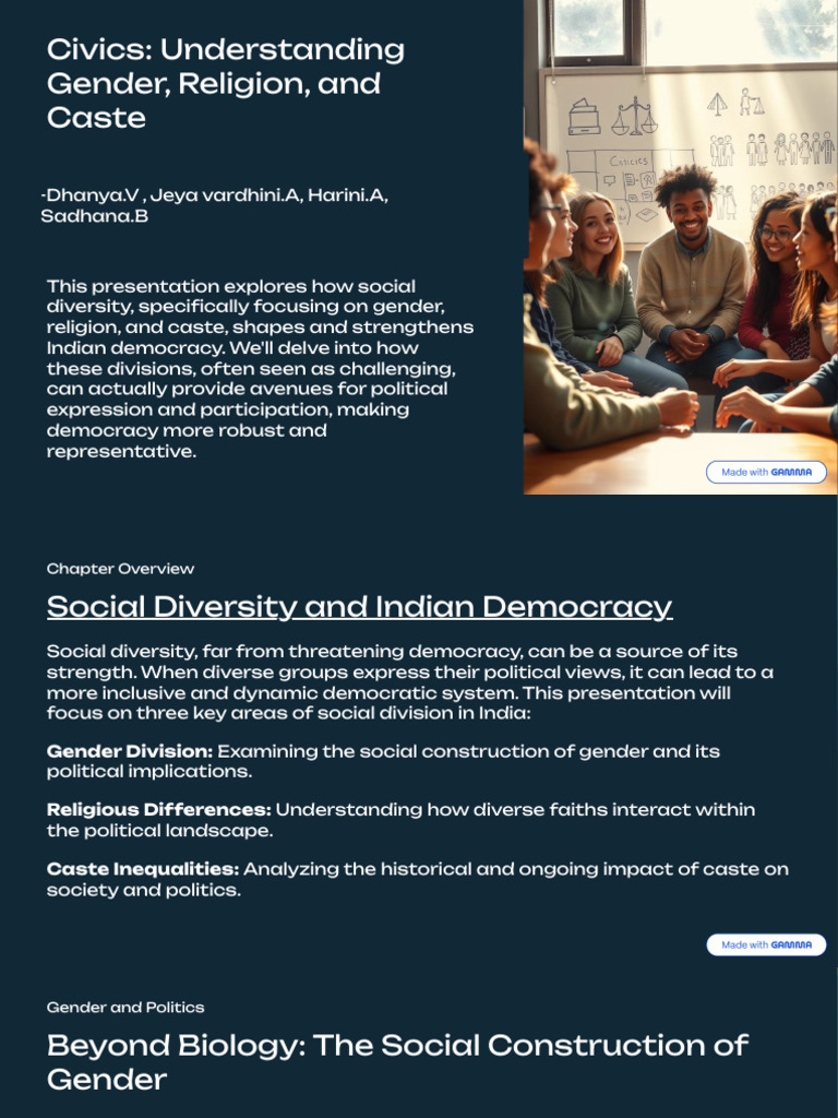 Civics Understanding Gender Religion and Caste FNL | PDF | Woman ...