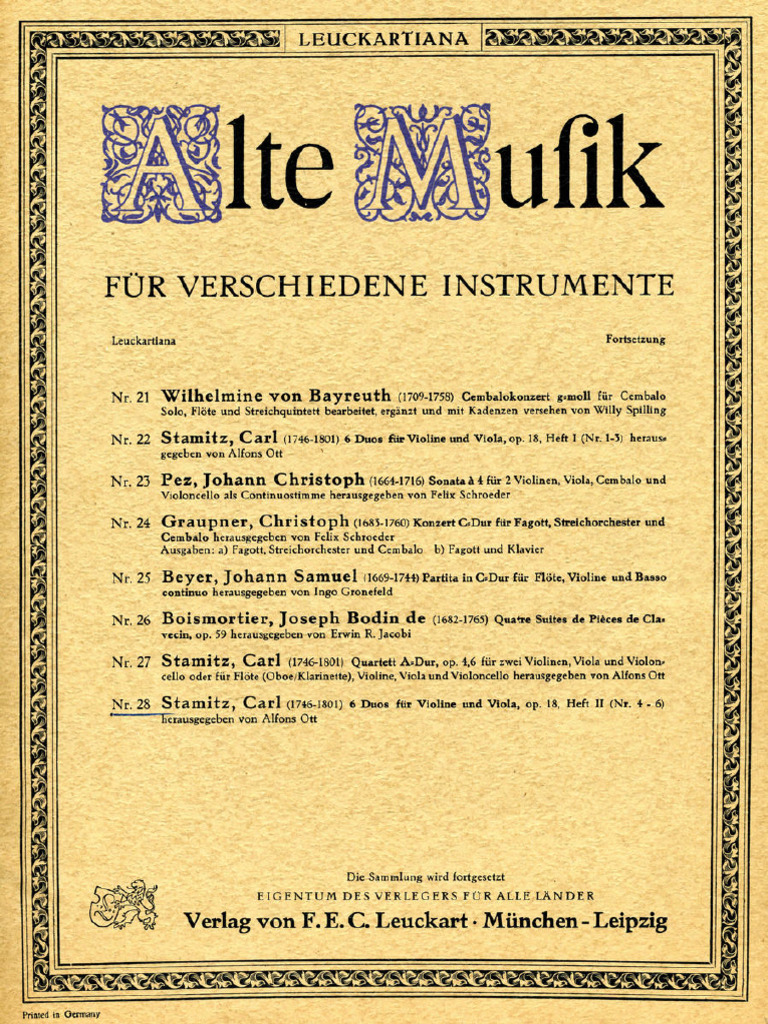 Stamitz Violin Viola Duos II | PDF