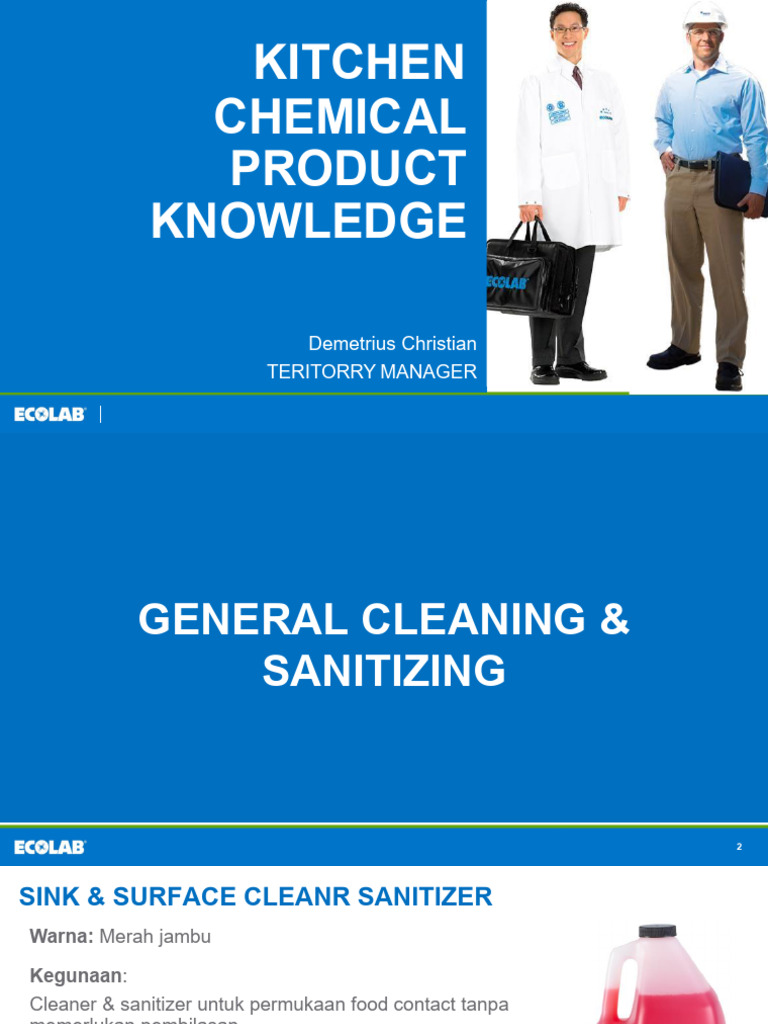 Ecolab Kitchen Product Knowledge Cleaner & Sanitizer | PDF