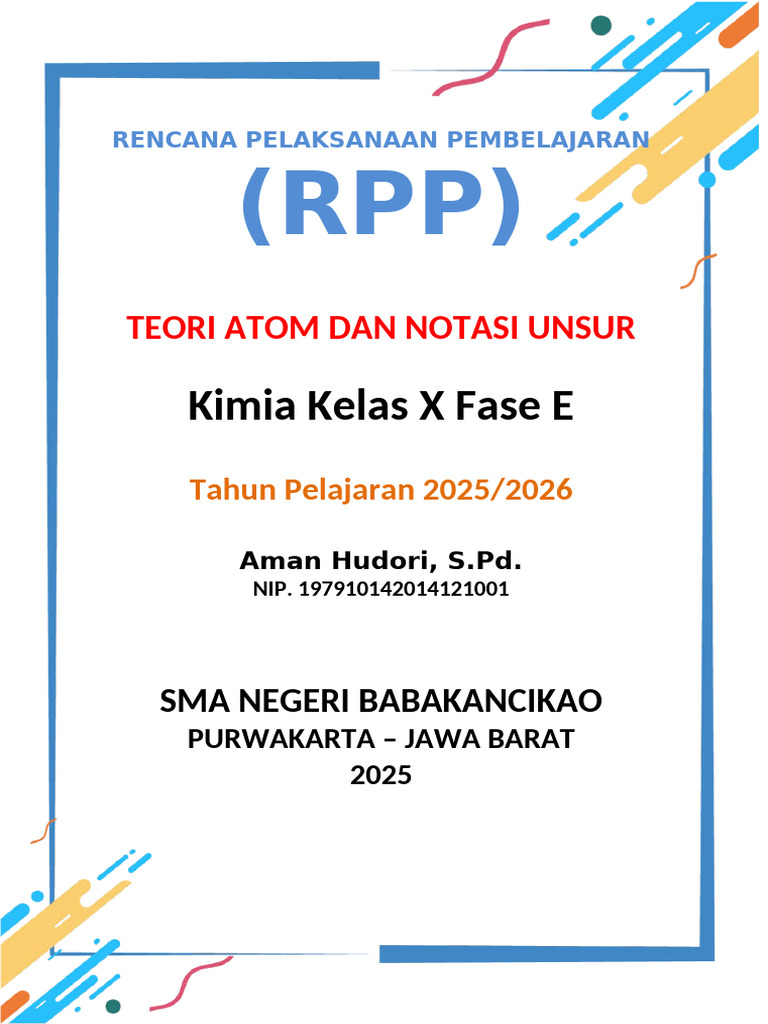 Teori Atom dan Notasi Unsur Kelas X | PDF