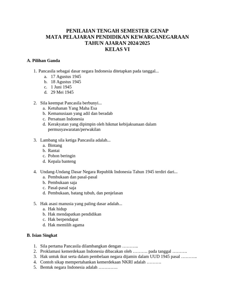 PTS PPKN KLS 6 SMT GNP | PDF