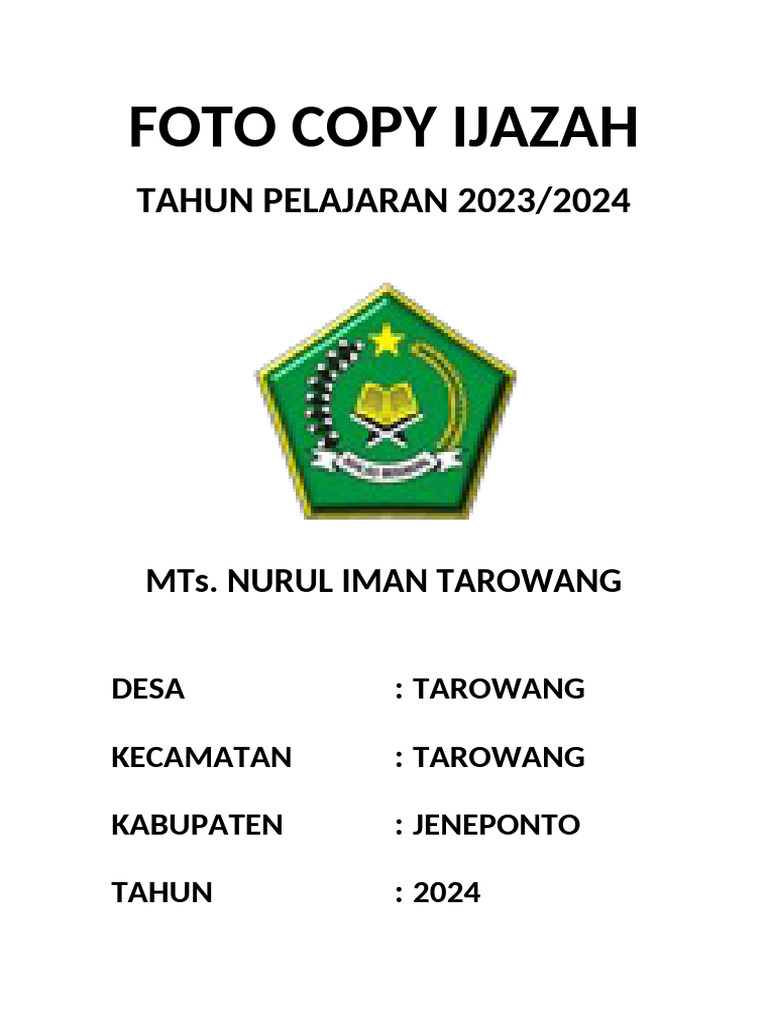 Foto Copy Ijazah | PDF
