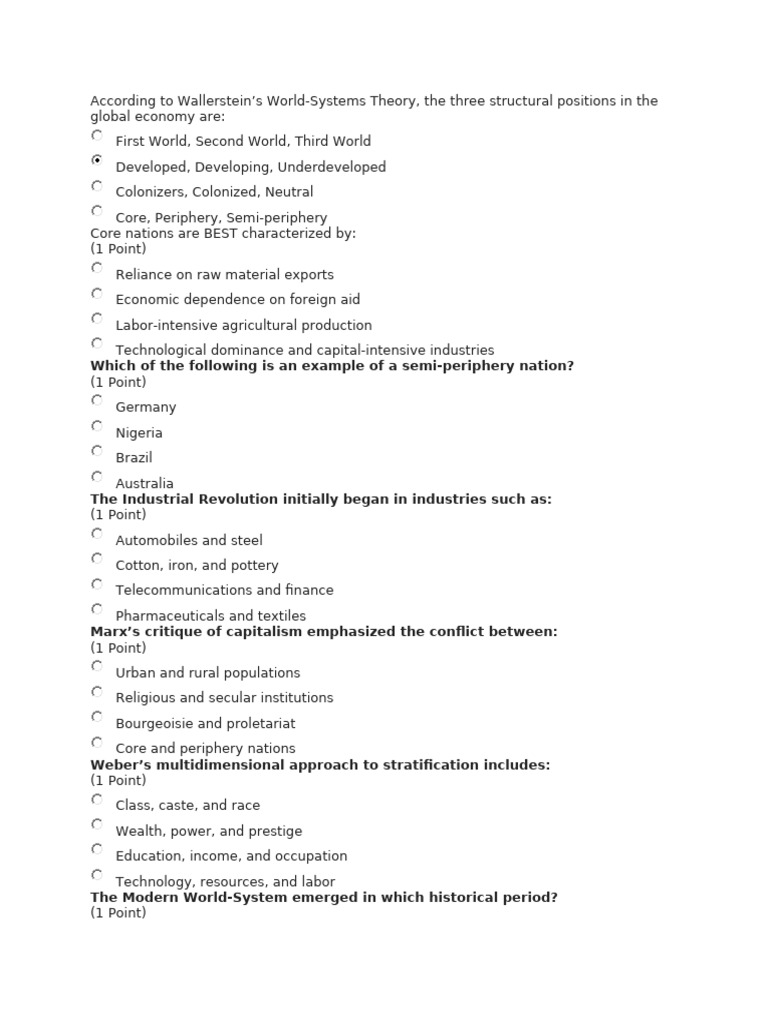 According To Wallerstein | PDF | World Systems Theory | Political Science