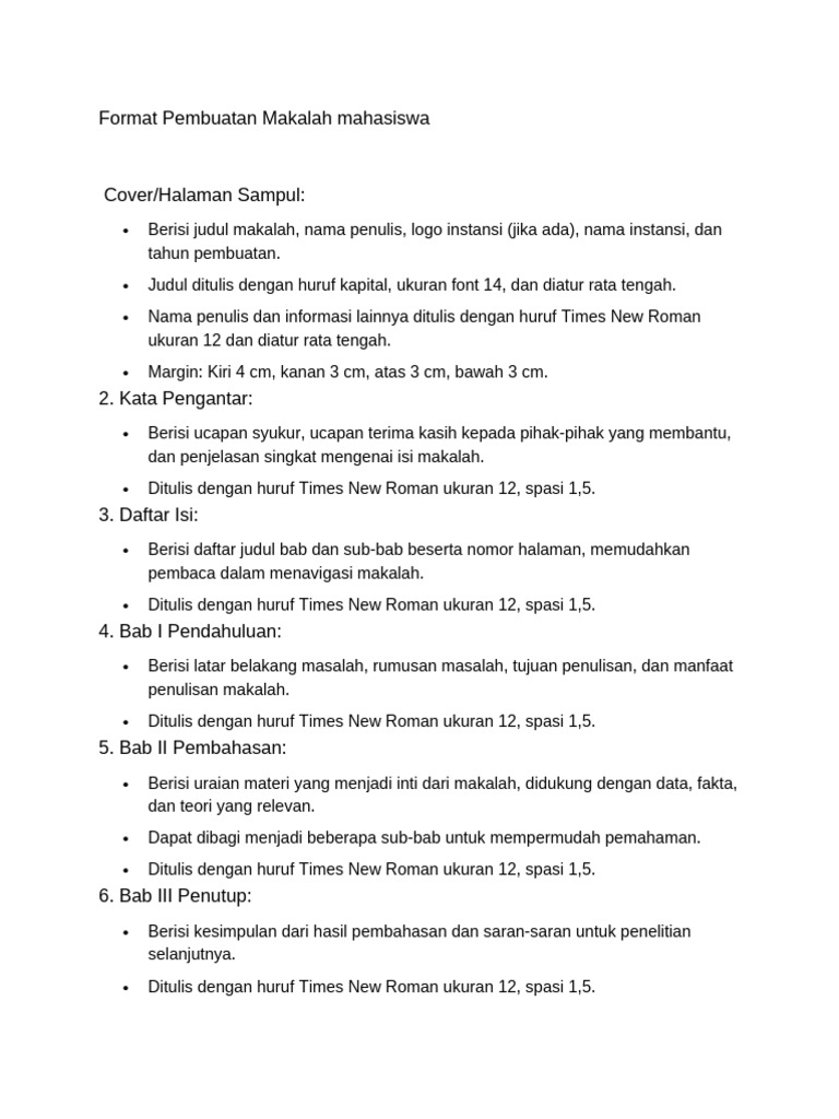 Format Makalah Akademik Indonesia | PDF