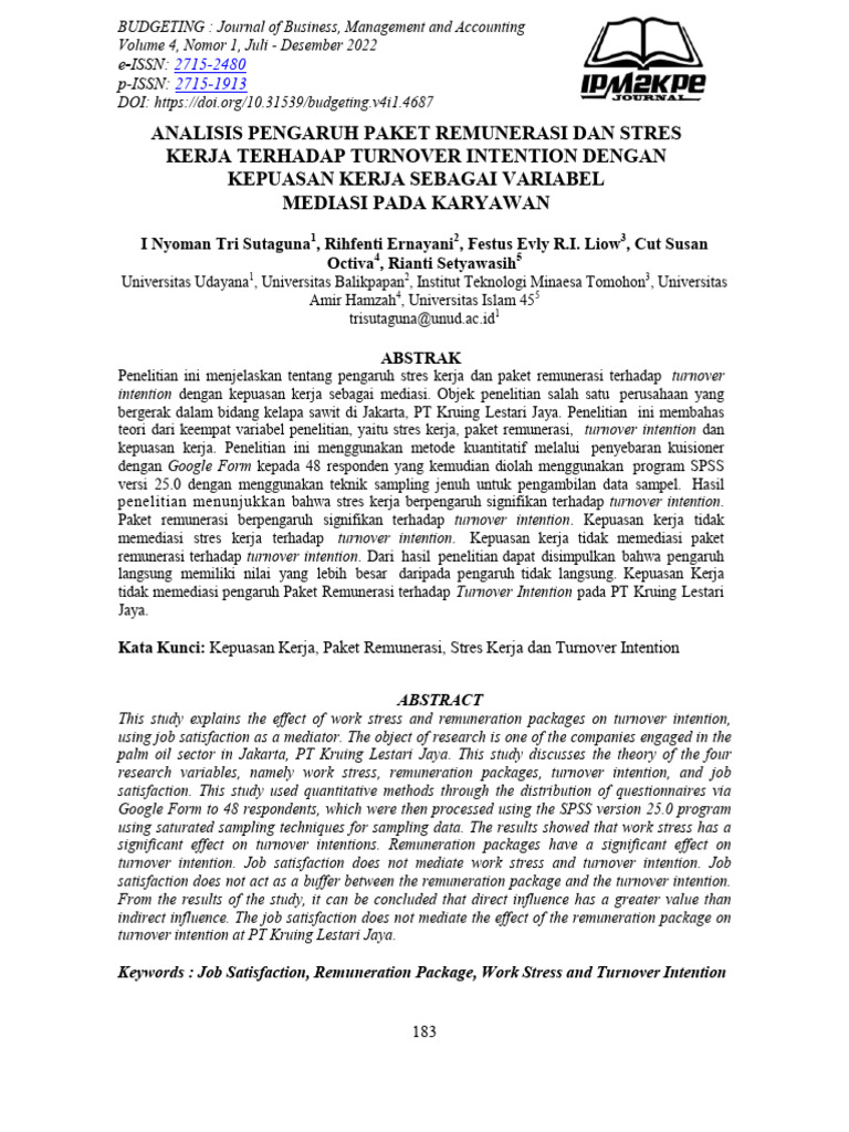 Pengaruh Paket Remunerasi Terhadap Turnover | PDF