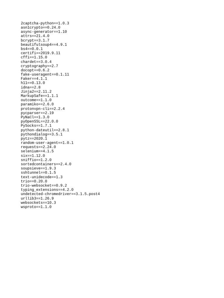 Python Package Dependencies List | PDF
