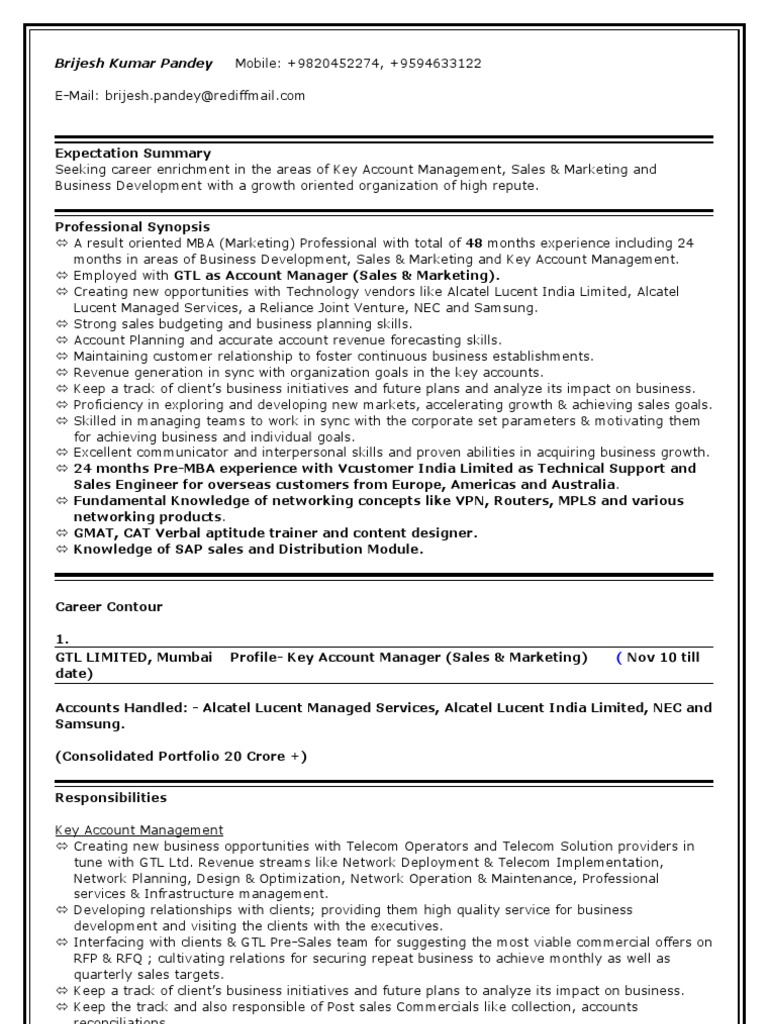 Brijesh Resume | PDF | Business Development | Virtual Private Network