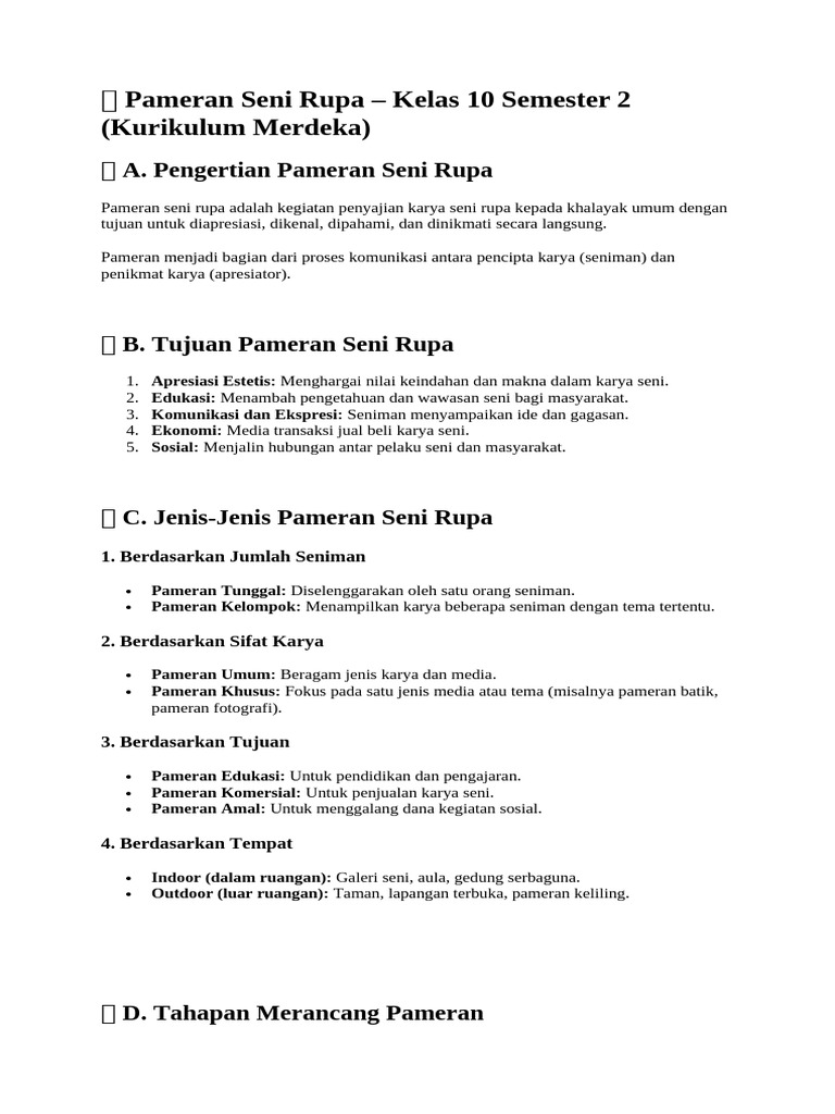 Materi Kelas 10 Sem 2 SBK | PDF