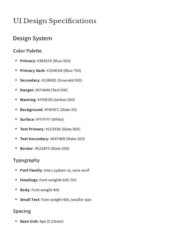 UI Design Specifications | PDF | Page Layout | Icon (Computing)