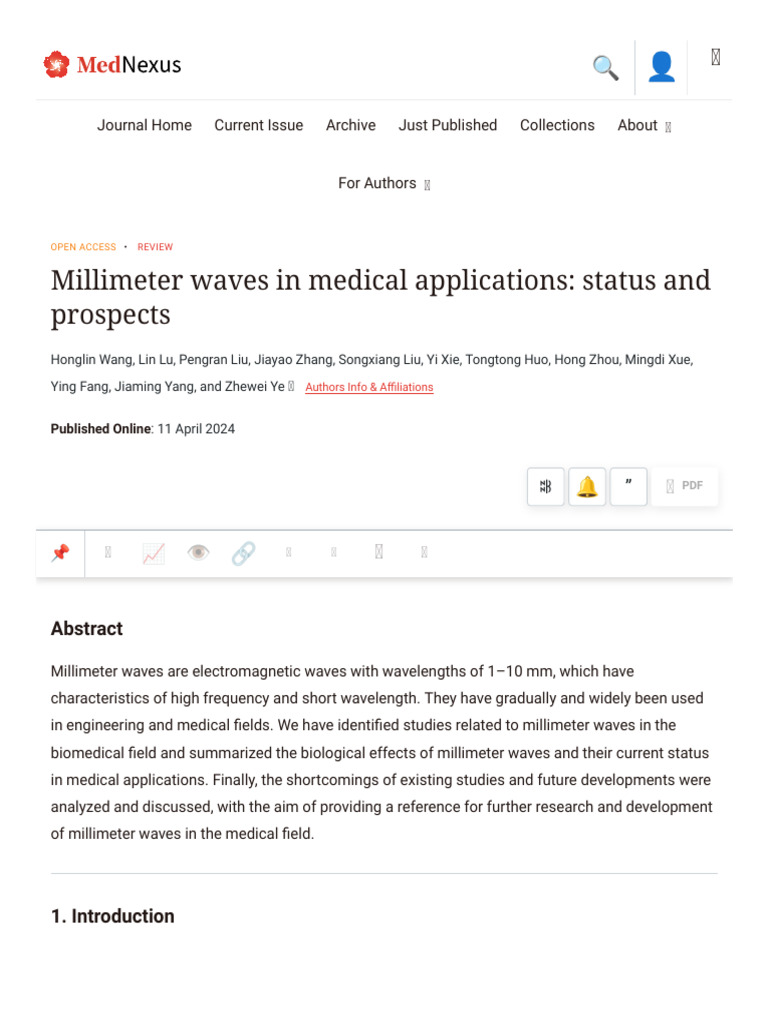 Millimeter Waves in Medical Applications - Status and Prospects ...