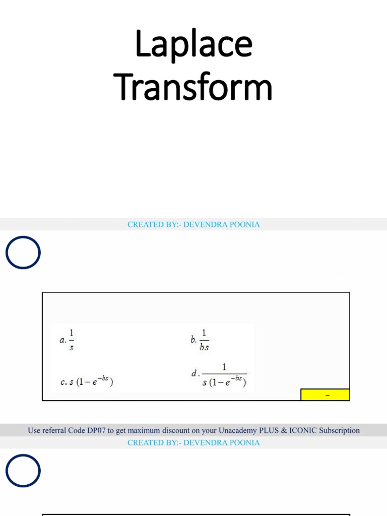 Laplace Transform Practice Questions | PDF | Laplace Transform ...