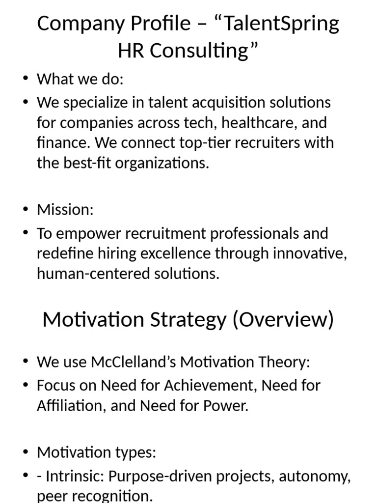TalentSpring Motivation Plan PPT | PDF | Motivational | Motivation