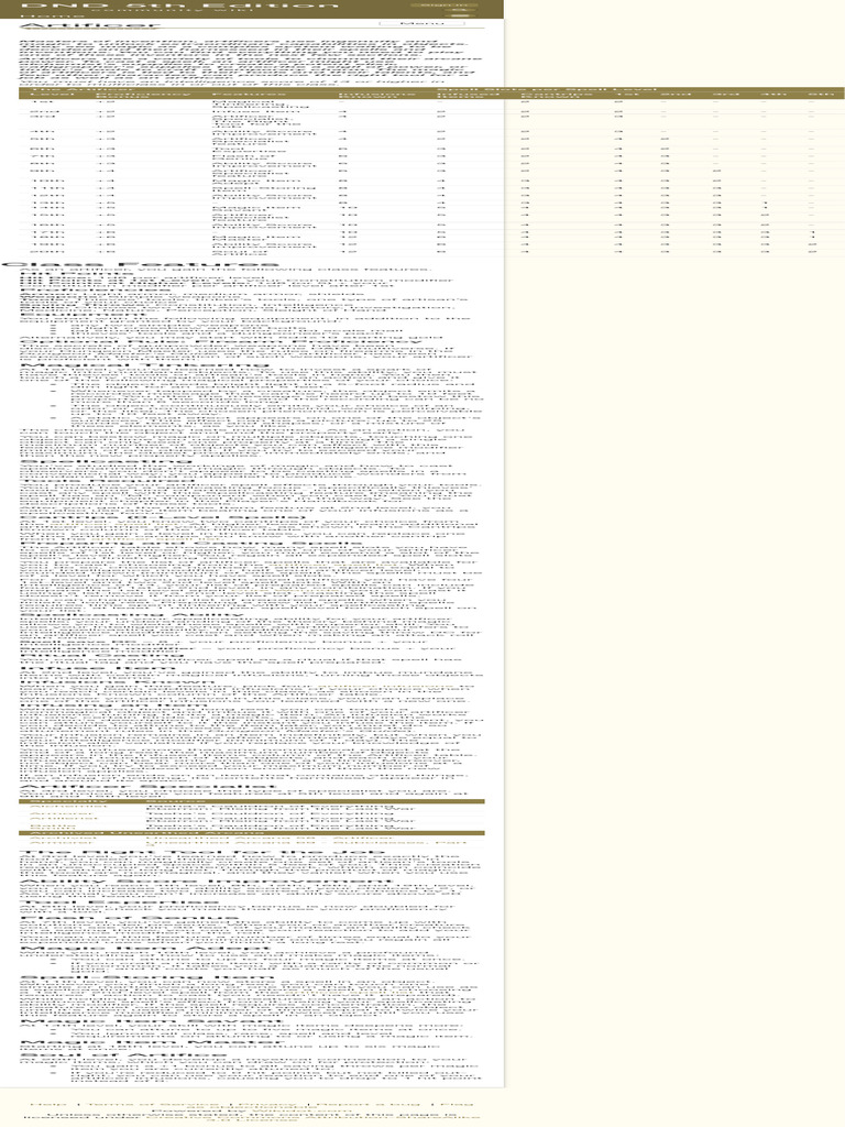 D&D 5E Artificer Class Overview | PDF | Dungeons & Dragons | D20 System