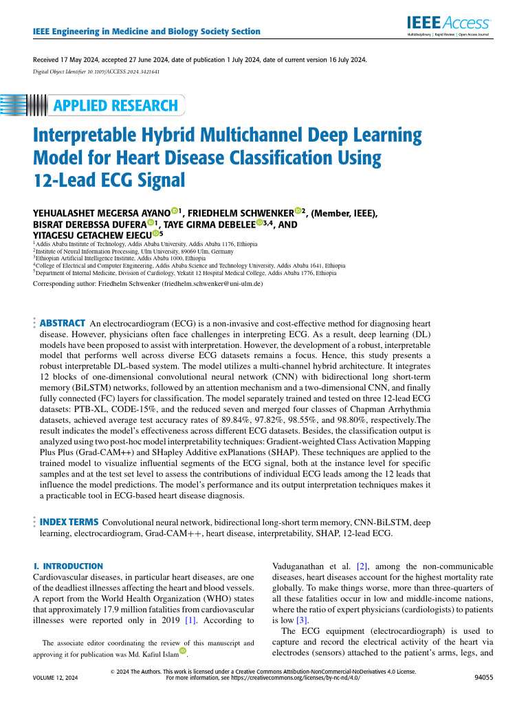 Interpretable Hybrid Multichannel Deep Learning Model For Heart Disease Classification Using 12 ...