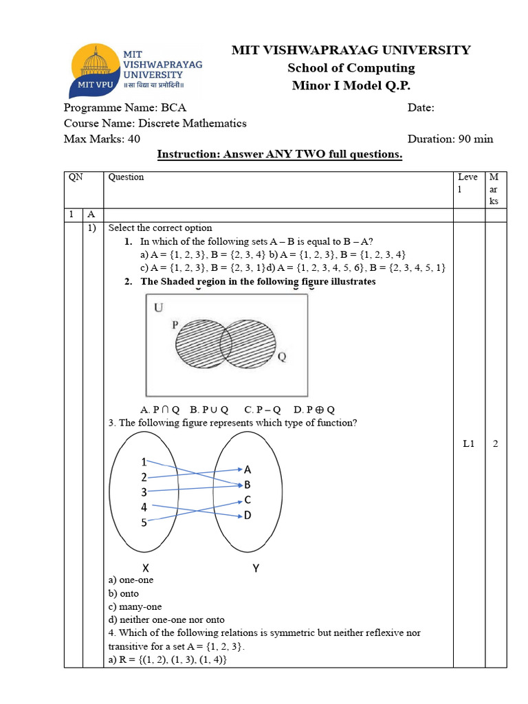 Discrete Mathematics Exam Questions | PDF | Recurrence Relation ...