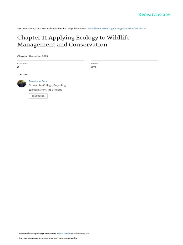 Ecology in Wildlife Management Strategies | PDF | Food Web ...
