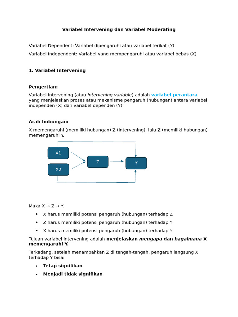 Variabel Intervening dan Moderating Penelitian | PDF