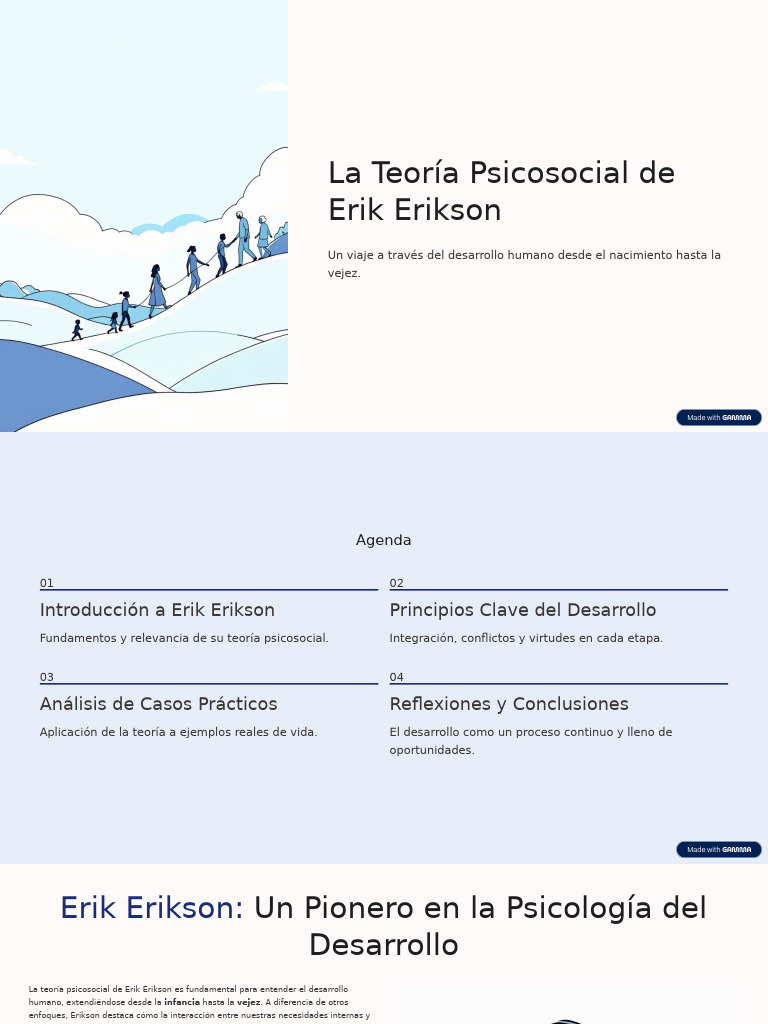 Teoría Psicosocial de Erikson: Desarrollo Humano | PDF | Sicología ...