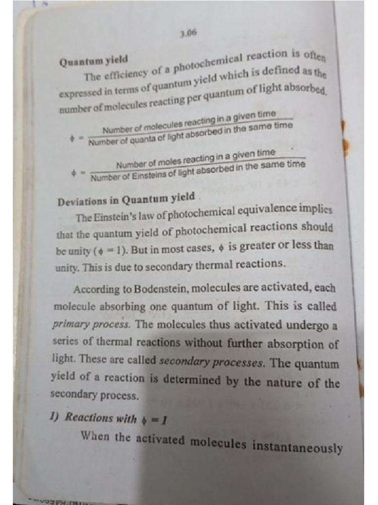 Quantum Yield Notes | PDF