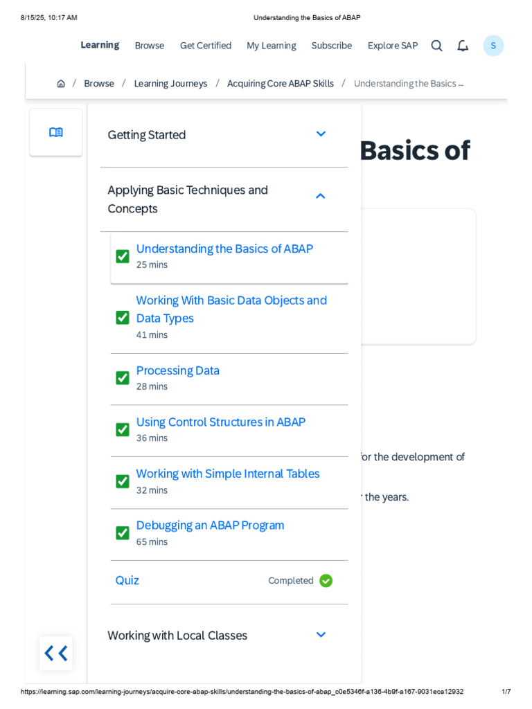 Understanding The Basics of ABAP | PDF | Computer Programming | Information Technology