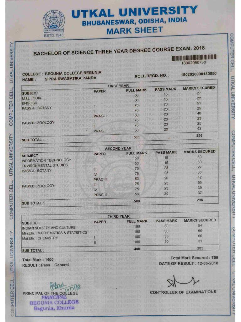 3 Marksheet | PDF