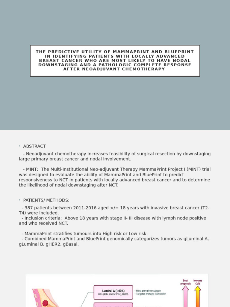 Mammaprint in Nodal Downstage | PDF | Medicine | Medical Treatments