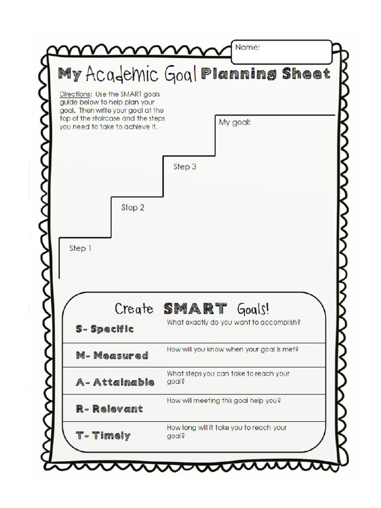 Izabella Dye (STUDENT) - My Academic Goal Planning Sheet | PDF