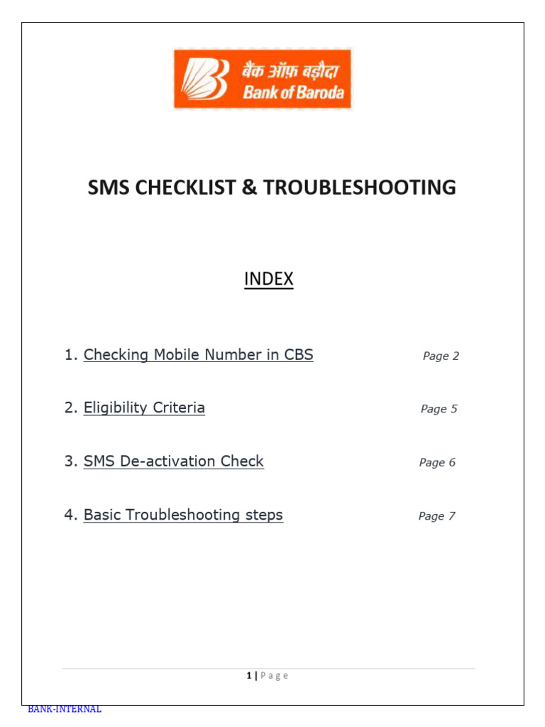 SMS Alert Activation & Troubleshooting Guide | PDF | Debit Card | Cheque