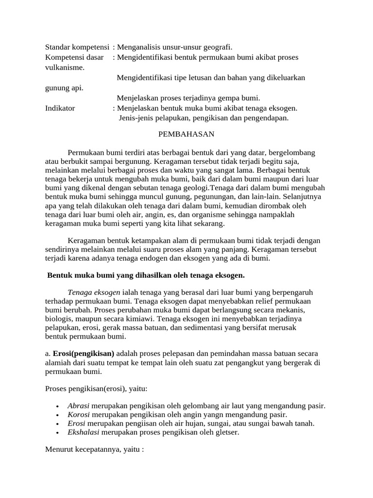 Proses Geologi: Erosi dan Pelapukan Bumi | PDF