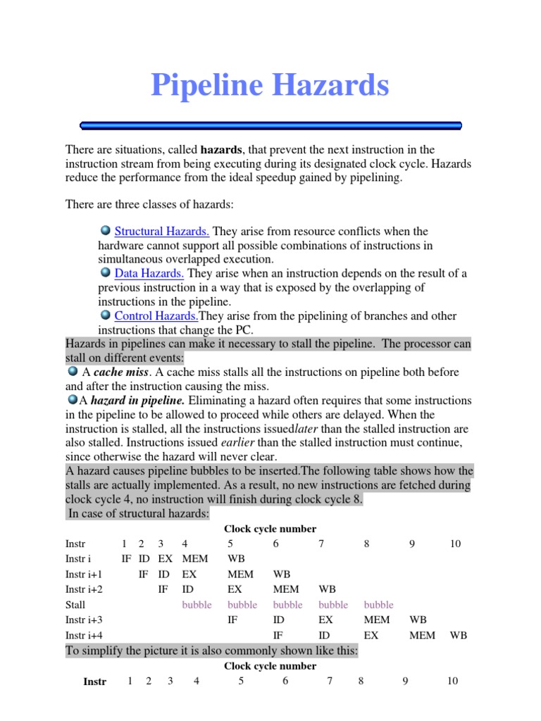 Pipeline Hazards | PDF
