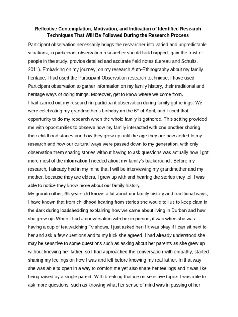 Reflective Contemplation, Motivation, and Indication of Identified ...