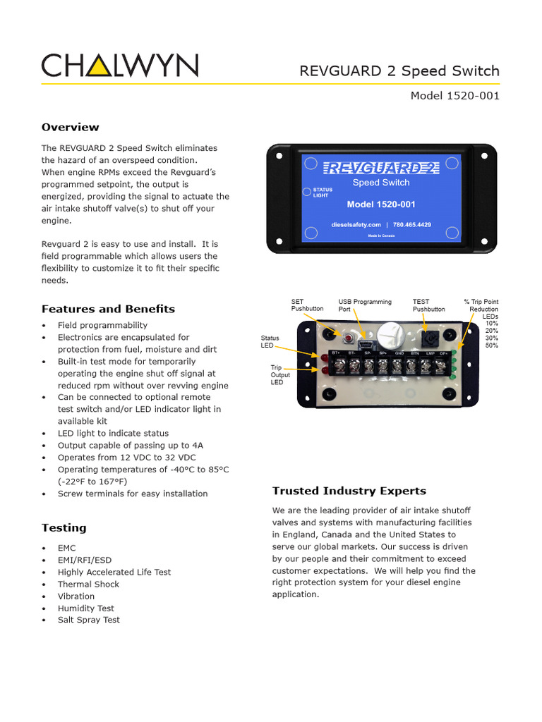REVGUARD 2 Speed Switch Overview | PDF | Switch | Engines