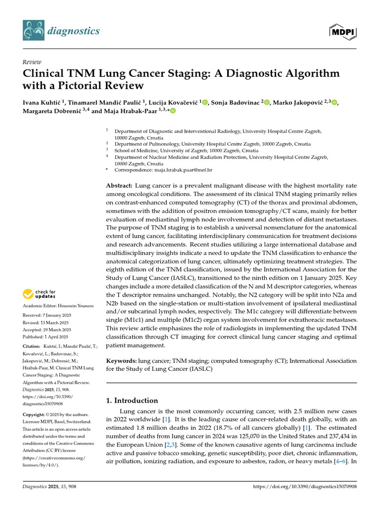 Lung Cancer TNM Staging Algorithm Review | PDF | Lung Cancer | Biopsy