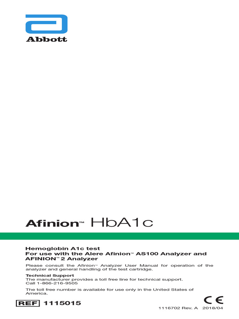 Afinion HbA1c - Package Insert | PDF | Glycated Hemoglobin | Medical ...