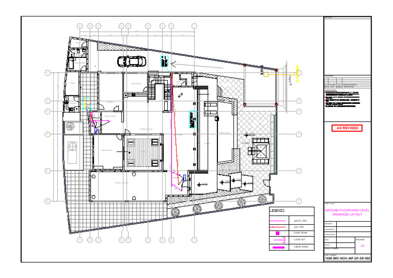1028 BRV Nov MP GF DR 002 r1 Ground Floor High Level Drainage Layout | PDF | Sanitation | Home