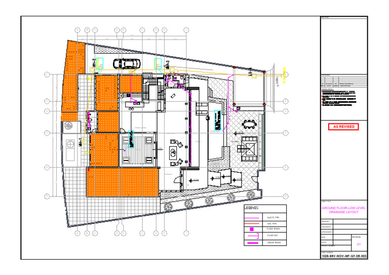 1028-Brv-Nov-Mp-Gf-Dr-003 R1 - Ground Floor-Low Level Drainage Layout | PDF | Hygiene | Sanitation