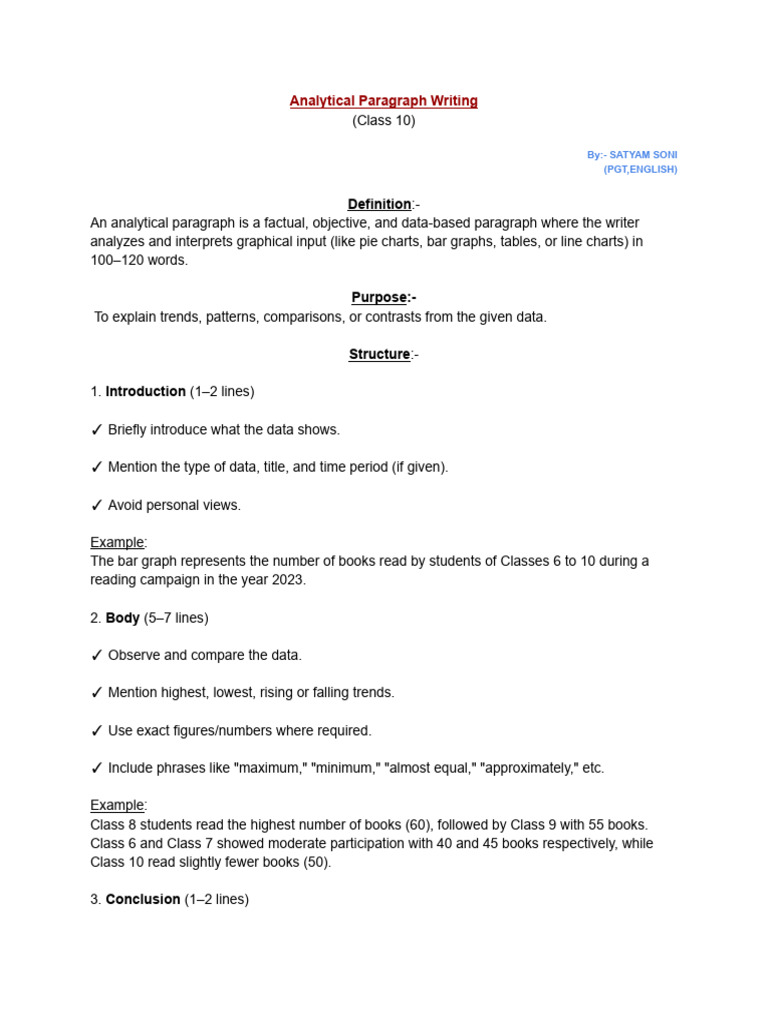 Class 10 Analytical Paragraph Guide | PDF | Data | Linguistics
