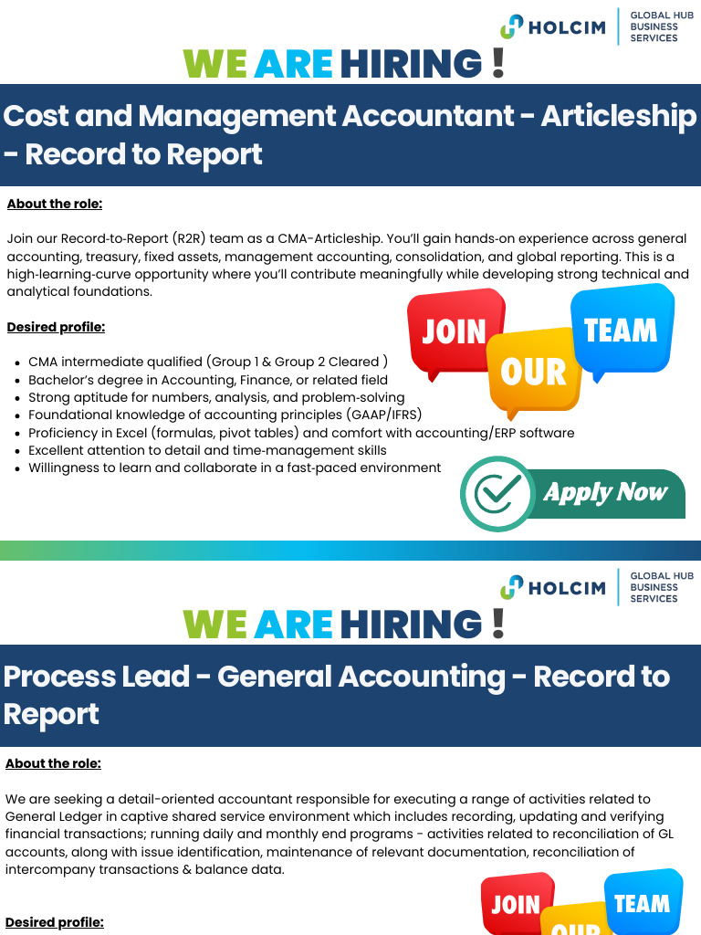 Multiple Job Openings in Record To Report Department | PDF | Accounting ...