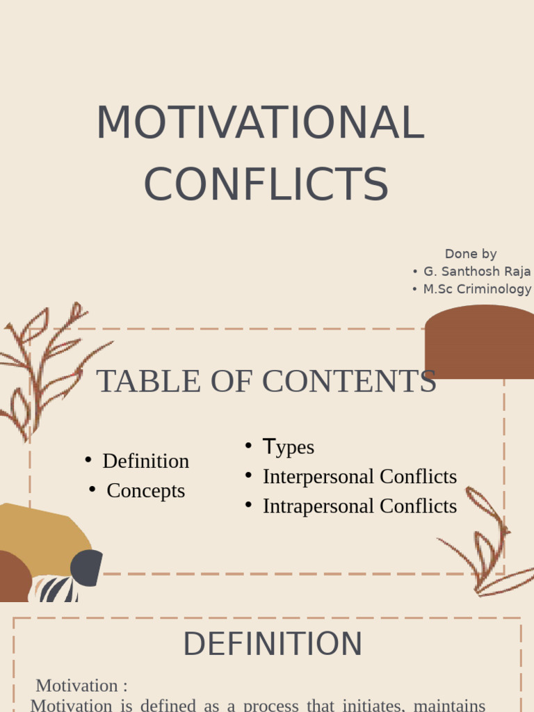 Understanding Motivational Conflicts | PDF | Motivation | Motivational