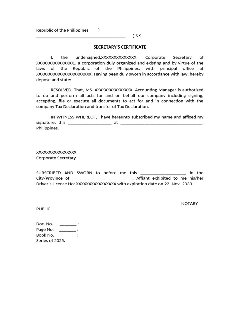 Sec Certificate Tax Dec | PDF