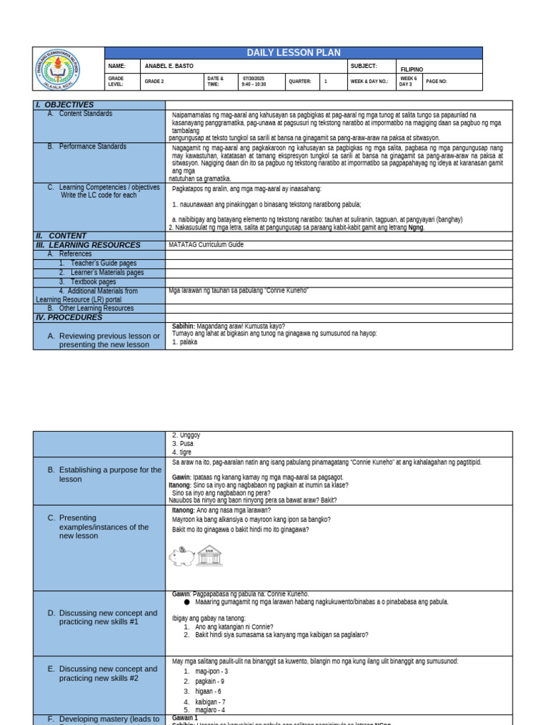 Filipino2 Week 6 Day 3 | PDF