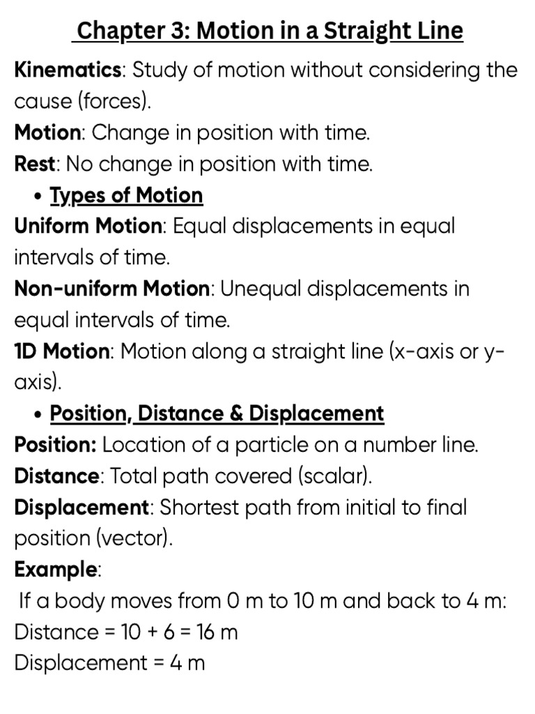 Understanding Straight Line Motion | PDF