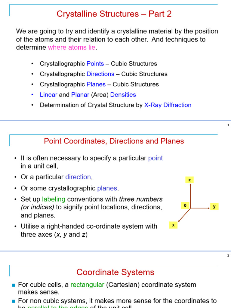Week-3 Crystalline Structures - Part 2 | PDF | Crystal Structure ...