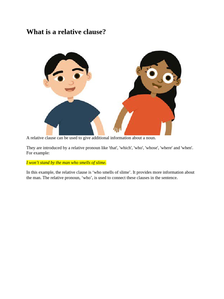 Understanding Relative and Subordinate Clauses | PDF | Clause | Pronoun