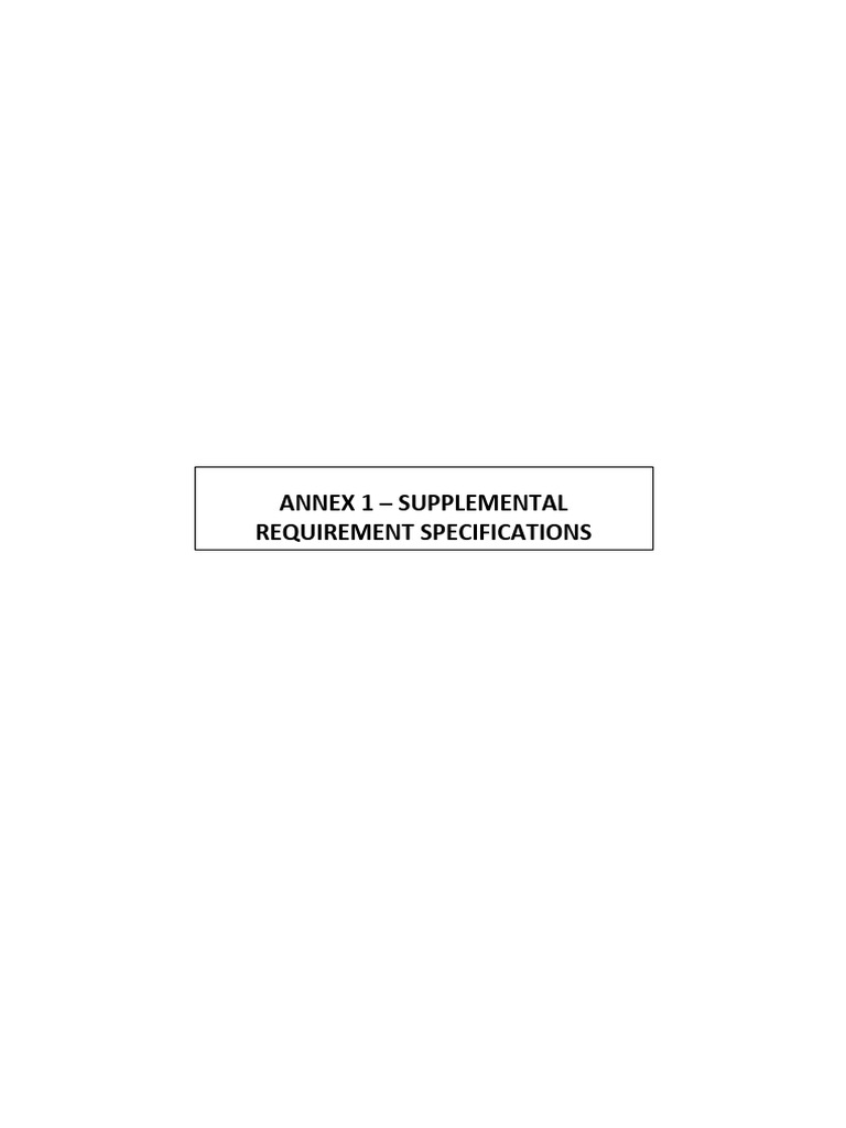 Annex 1 - Supplemental Requirement Specifications | PDF