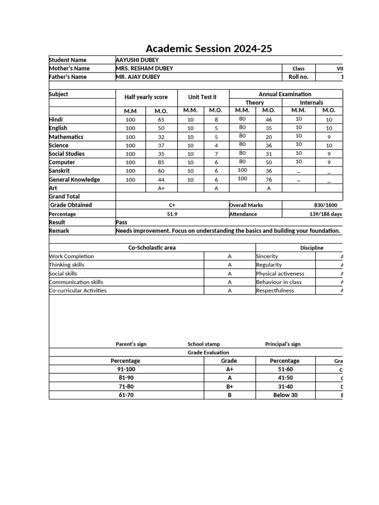 Academic Performance Report 2024-25 | PDF | Science | Theory
