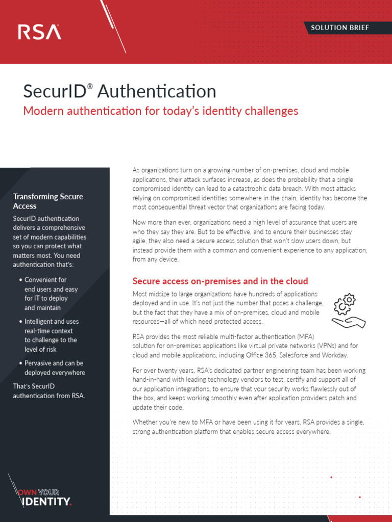 SecurID: Modern Authentication Solutions | PDF | Authentication | Security