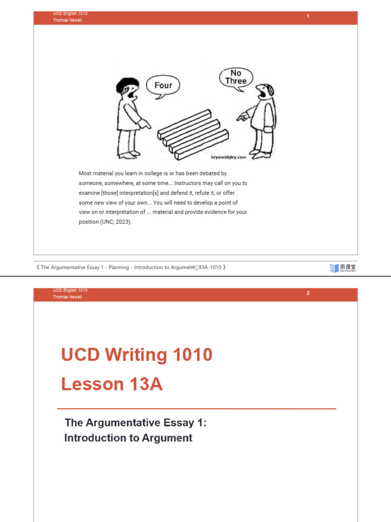 The Argumentative Essay 1 - Planning - Introduction to Argument__13A-1010 | PDF | Essays | Non ...