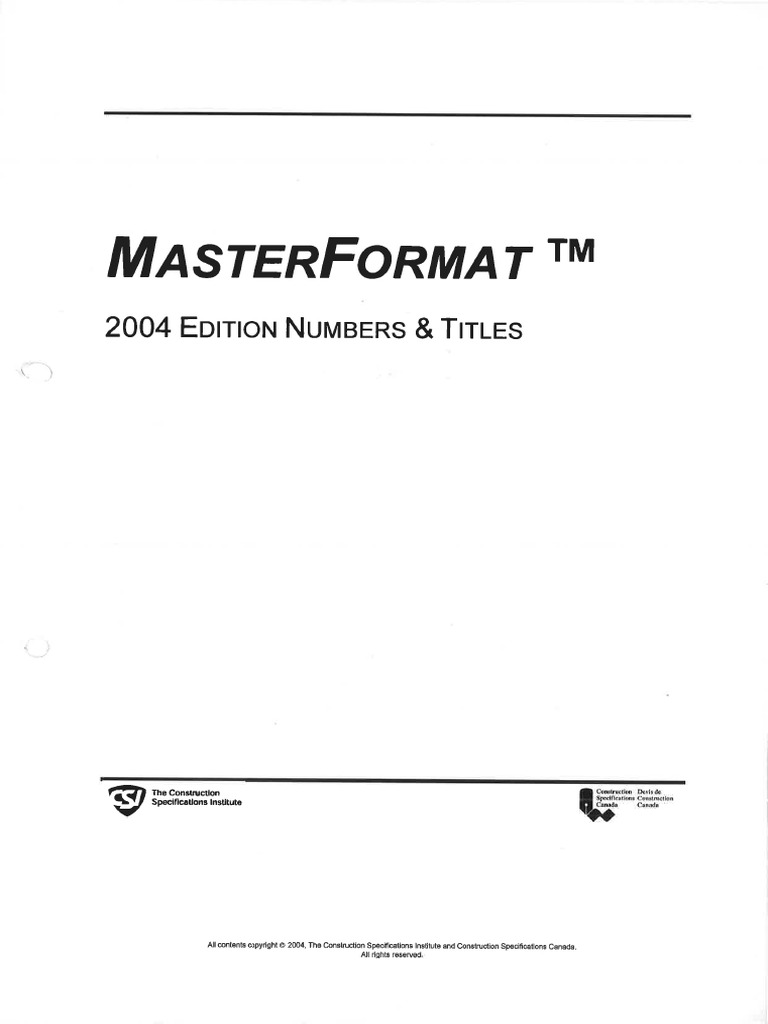 CSI Master Format | PDF